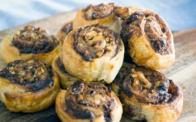 Puff Pastry Pizza Scrolls - Cooking Perfected